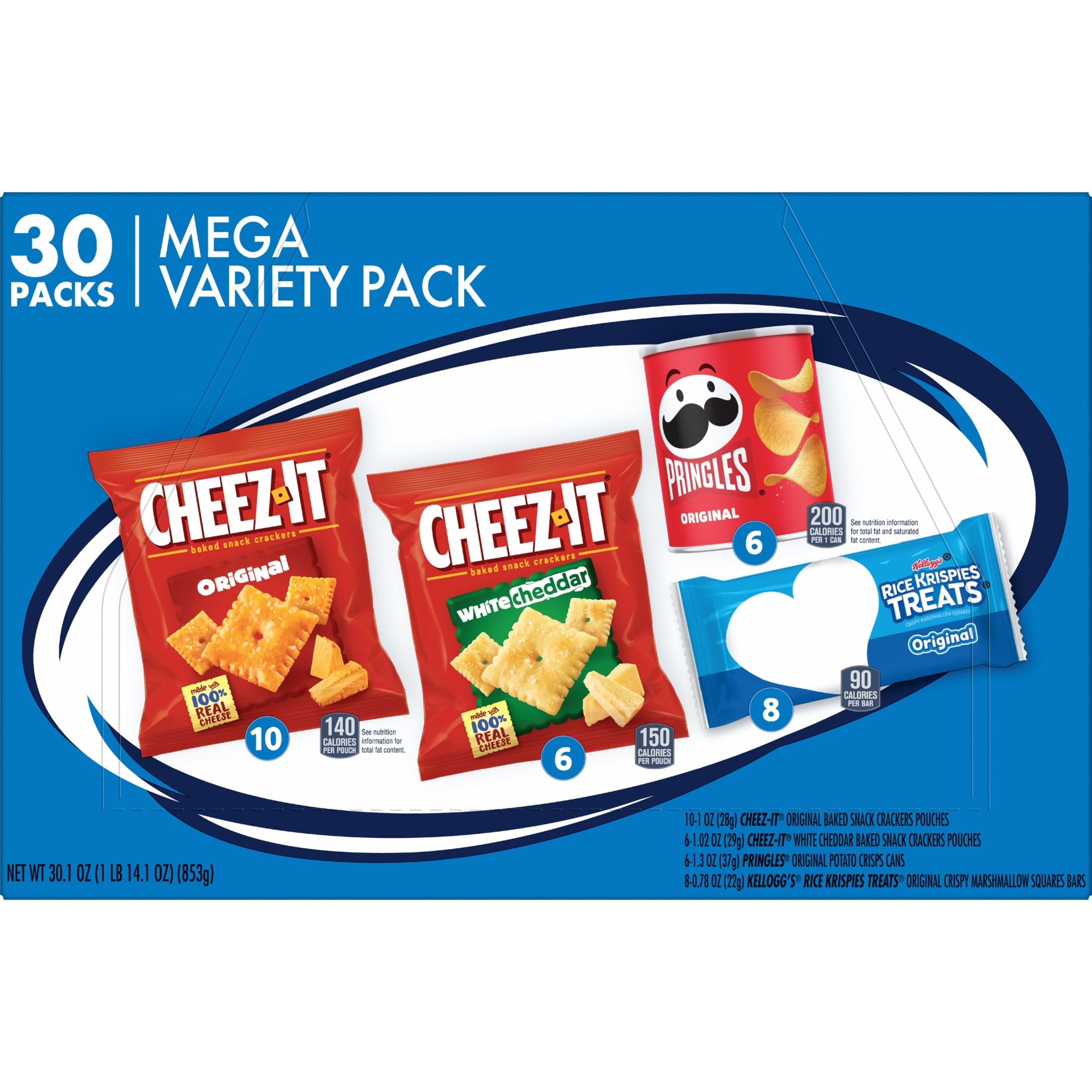 Kellogg's Cheez-It, Pringles & Rice Krispies Treats Snacks Mega Variety ...