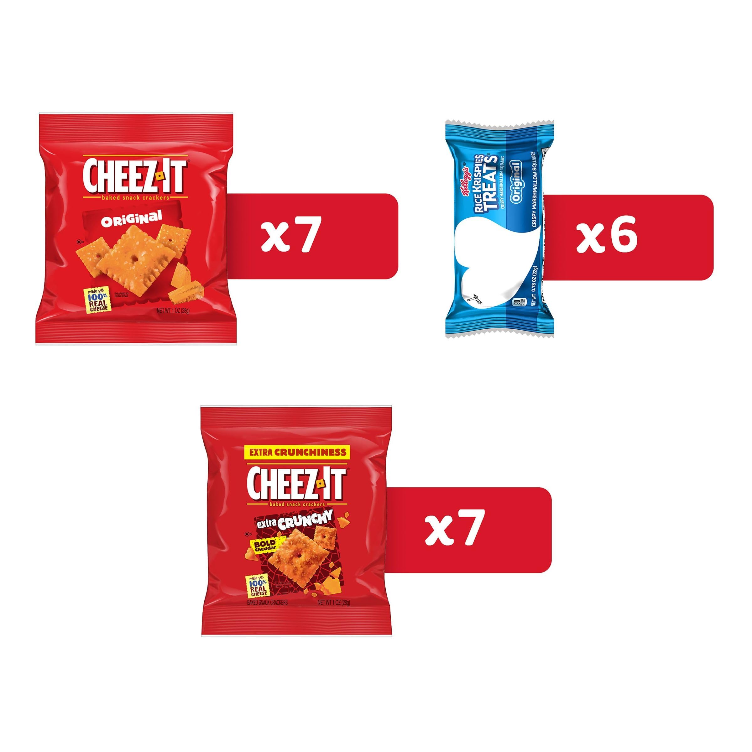 Kellogg's Cheez-It & Rice Krispies Treats, Lunch Snacks, Mega Variety ...