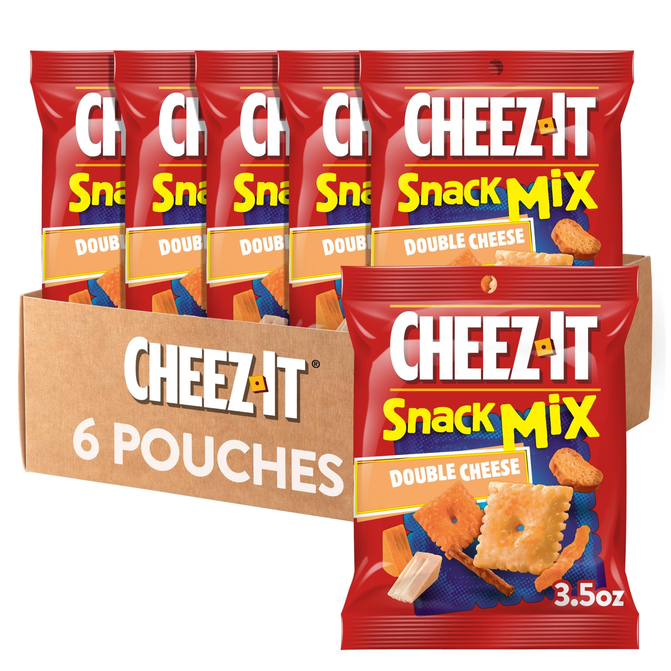 Cheez-It Snack Mix, Lunch Snacks, Double Cheese (6 Pouches) - Cheez-It®